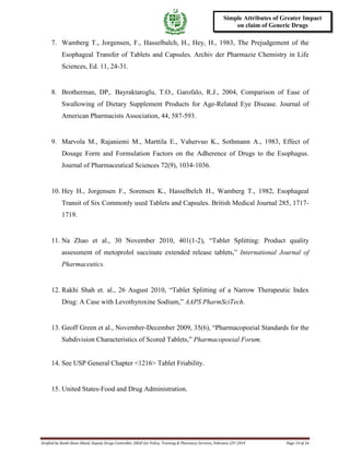 Draft Guidance on Physical Attributes of Tabs & Caps | PDF