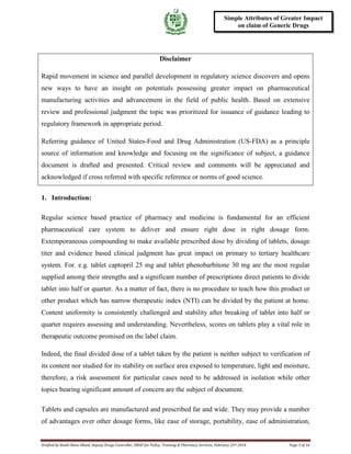 Draft Guidance on Physical Attributes of Tabs & Caps | PDF