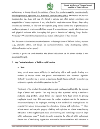 Draft Guidance on Physical Attributes of Tabs & Caps | PDF