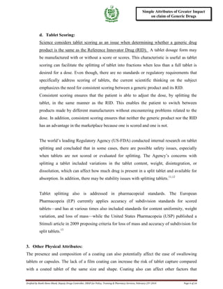 Draft Guidance on Physical Attributes of Tabs & Caps | PDF