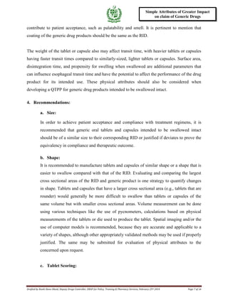 Draft Guidance on Physical Attributes of Tabs & Caps | PDF
