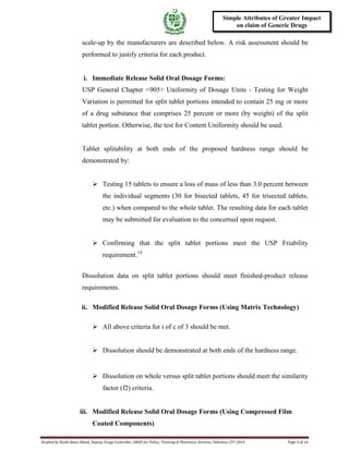 Draft Guidance on Physical Attributes of Tabs & Caps | PDF