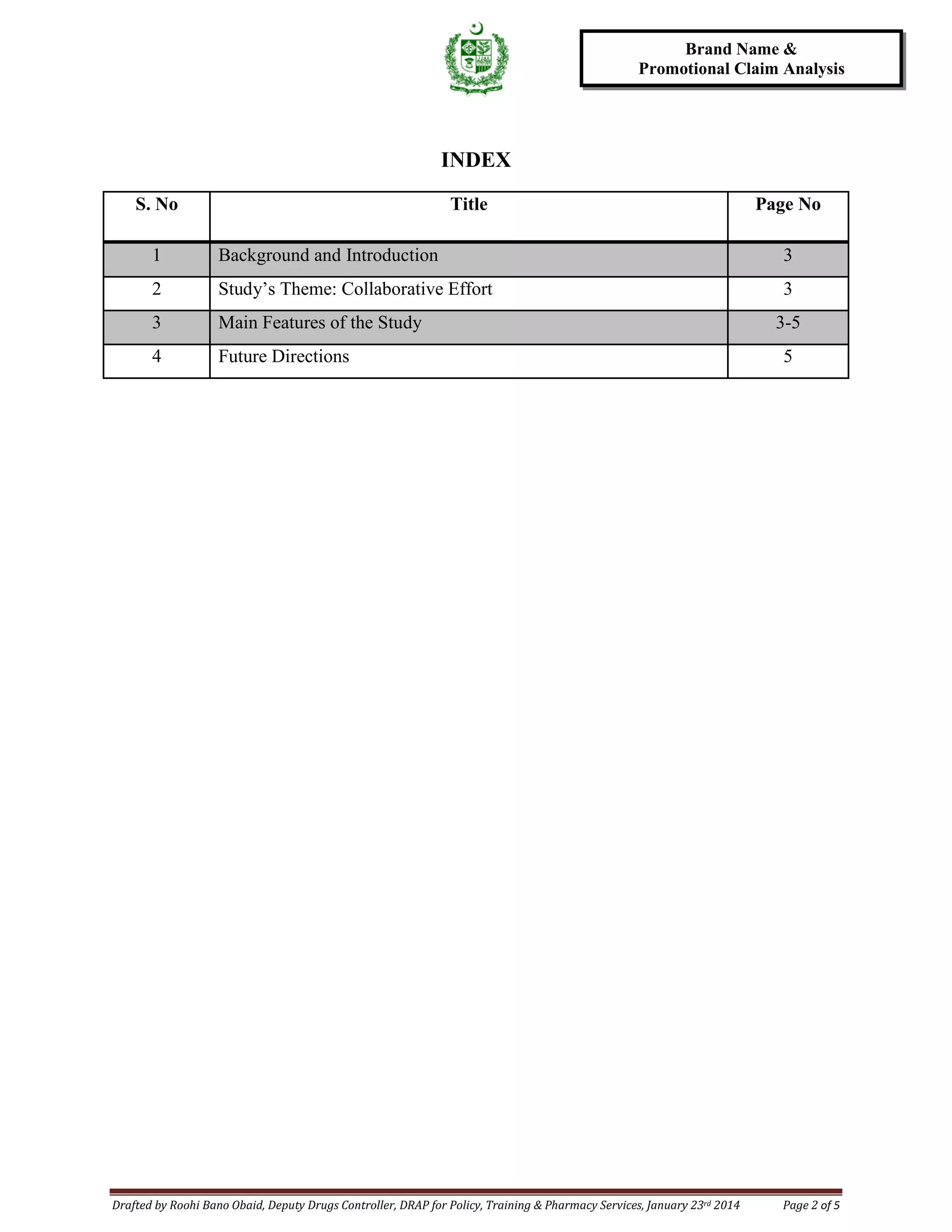 Draft Policy on Brand Name Analysis | PDF