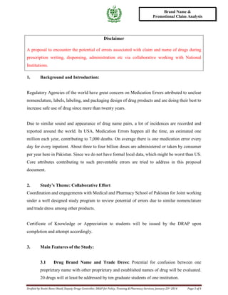 Draft Policy on Brand Name Analysis | PDF