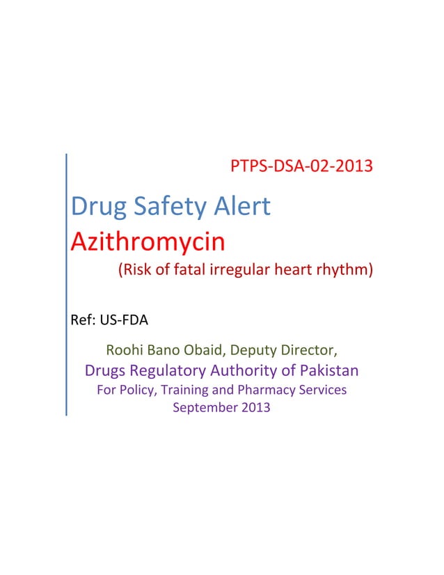 Drug Safety Alert 2 Azithromycin | PDF
