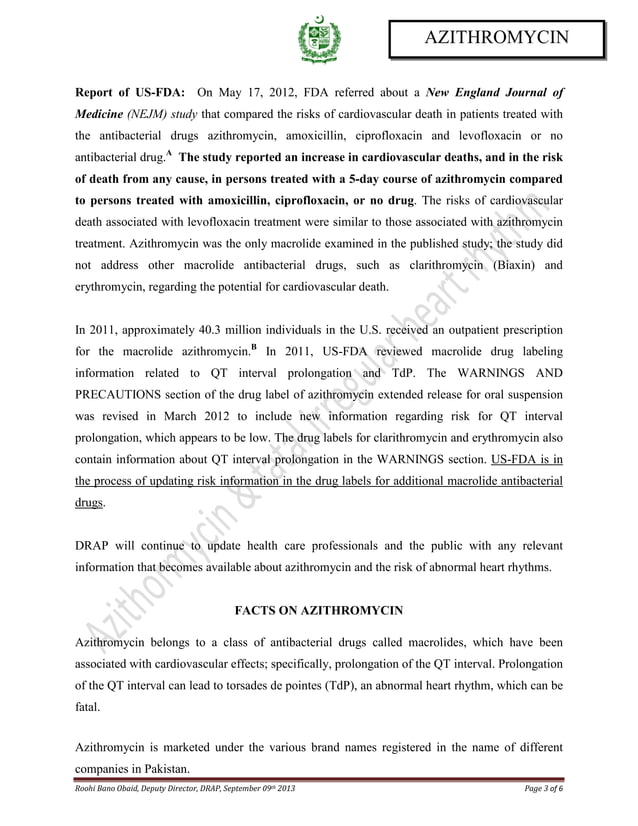 Drug Safety Alert 2 Azithromycin | PDF