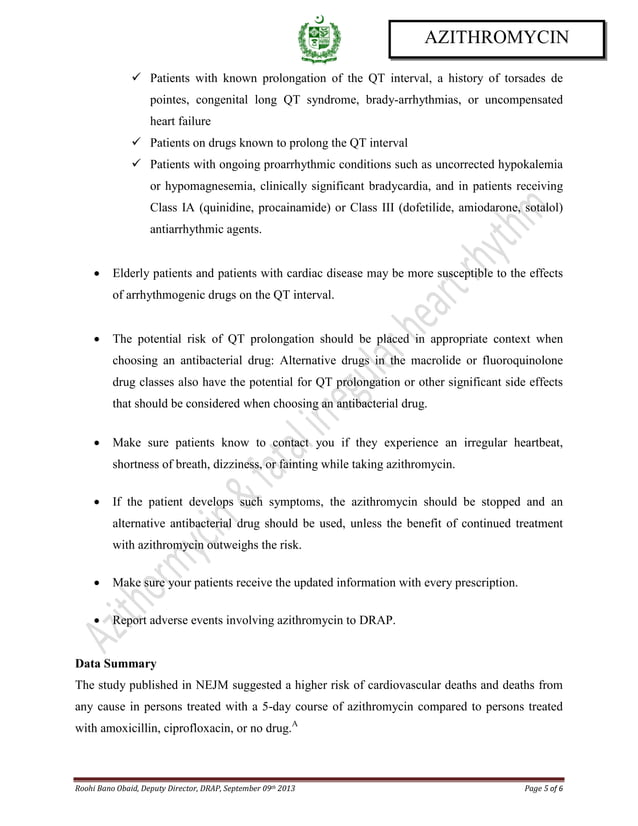 Drug Safety Alert 2 Azithromycin | PDF