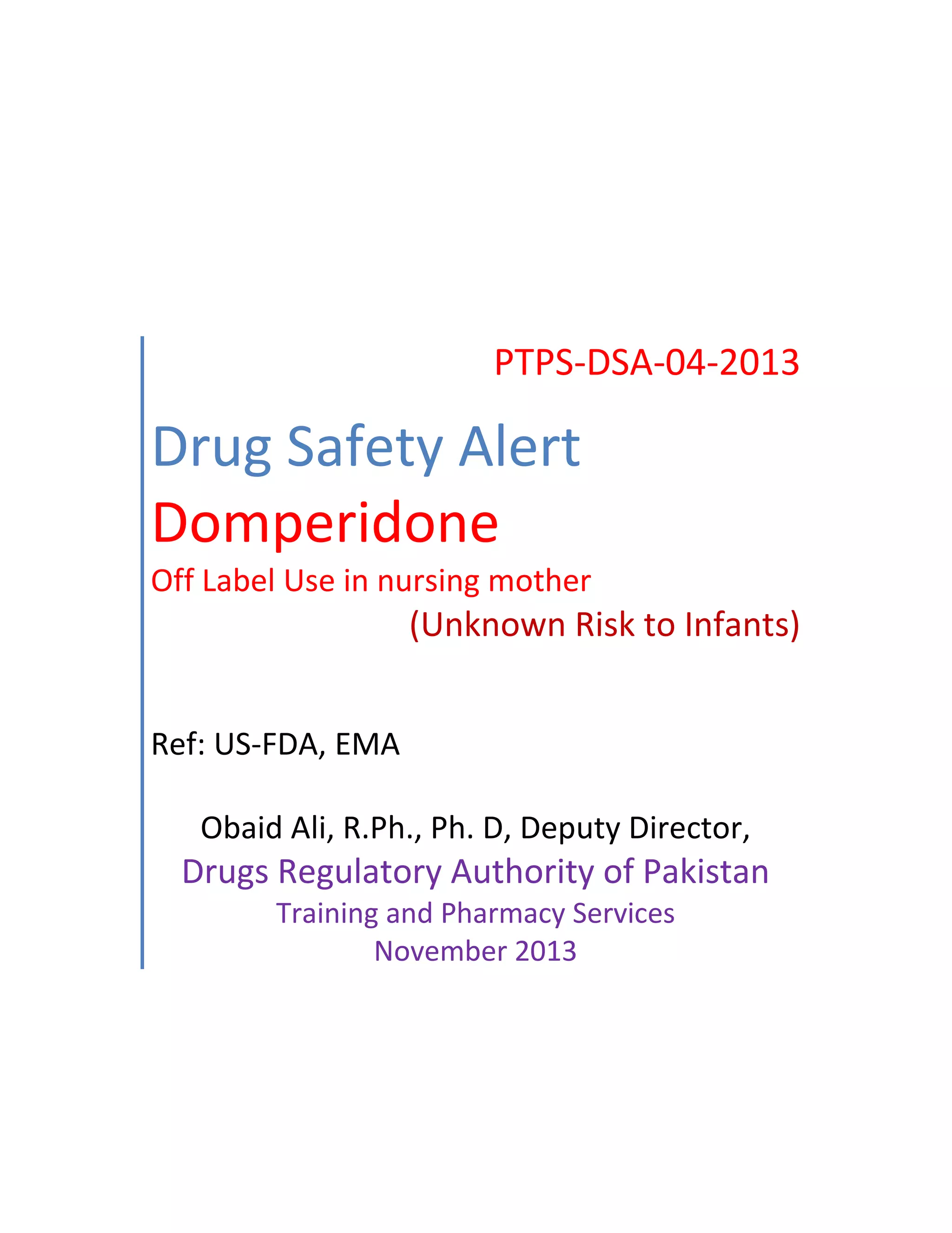 Drug Safety Alert 3 Domperidone | PDF