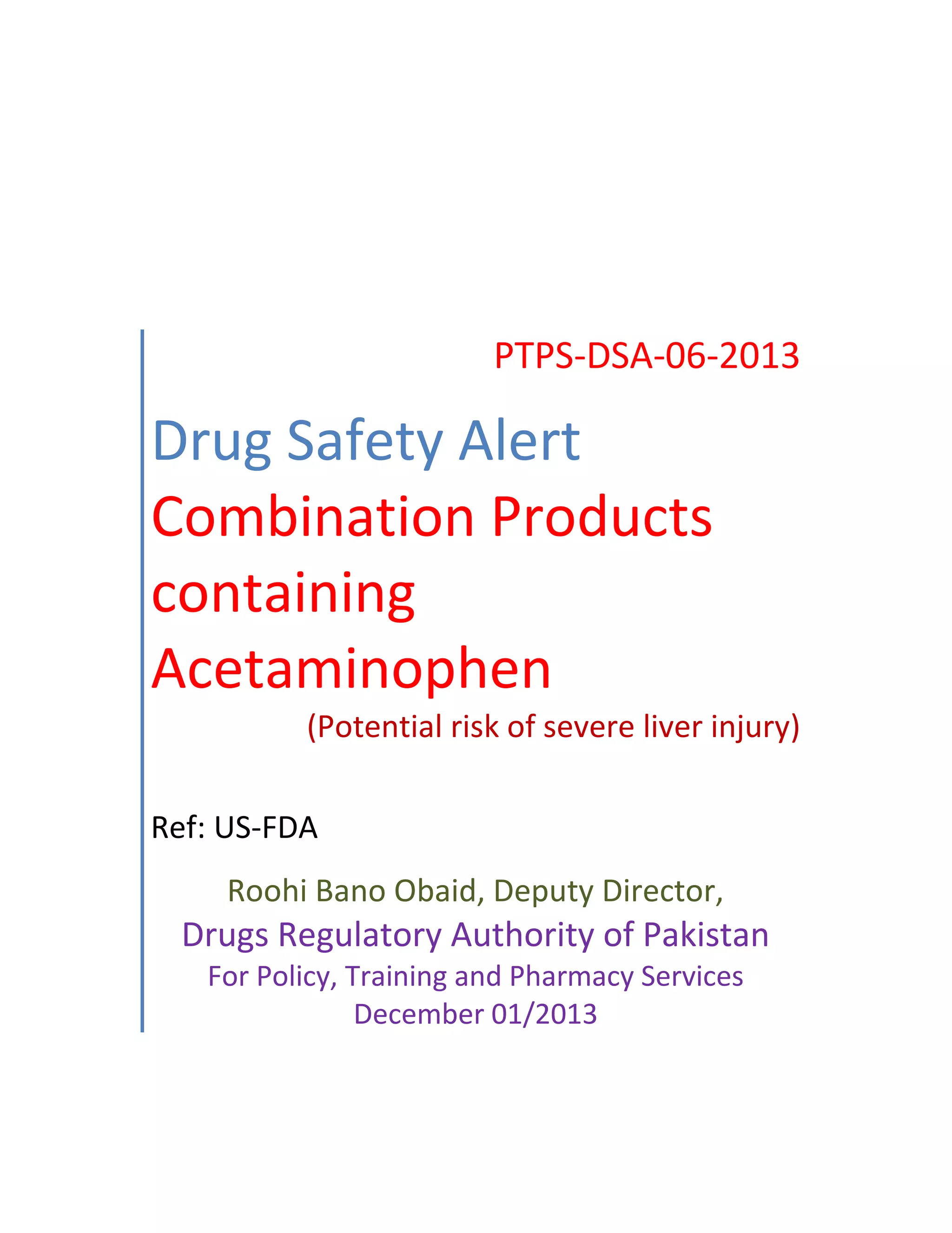 Drug Safety Alert 6 Acetaminophen | PDF