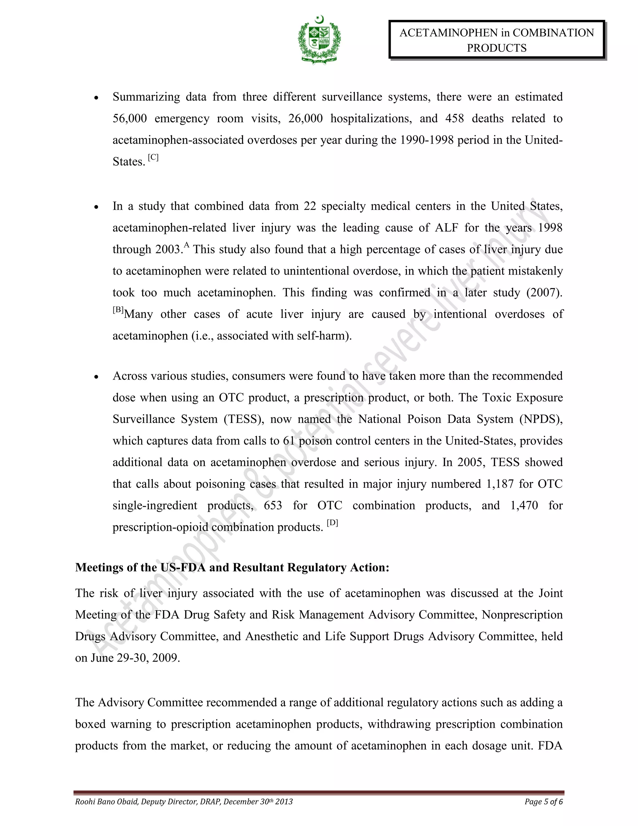 Drug Safety Alert 6 Acetaminophen | PDF