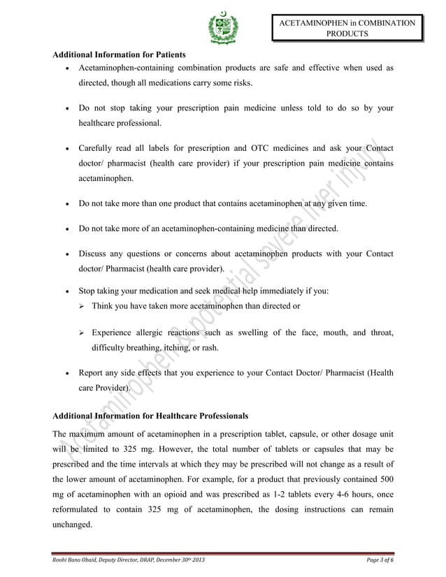 Drug Safety Alert 6 Acetaminophen | PDF