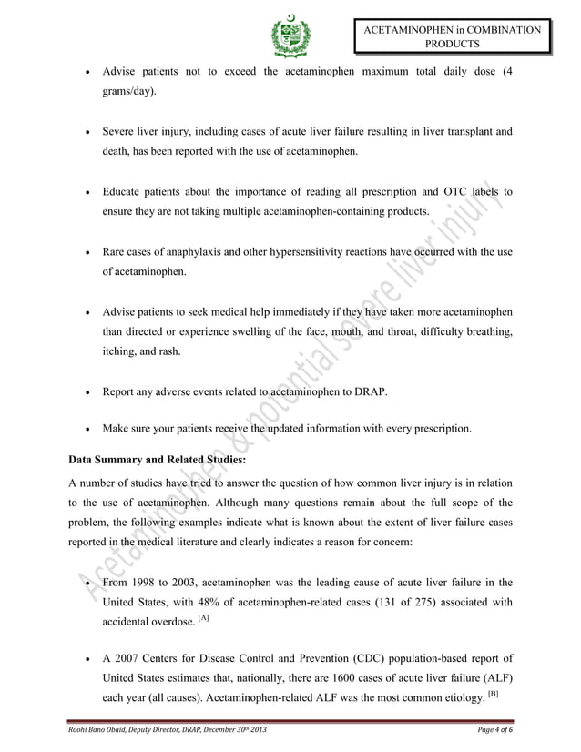 Drug Safety Alert 6 Acetaminophen | PDF