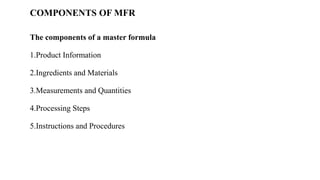 Master formula generation and maintenance | PPT