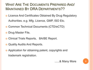 Drug Regulatory Affairs (DRA) | PPTX