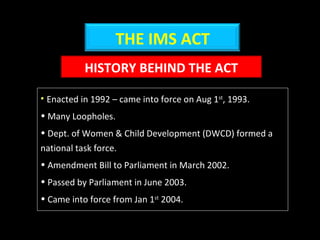IMS ACT 92 MODIFIED IN2003 | PPT