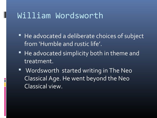 William Wordsworth as a literary critic | PPT