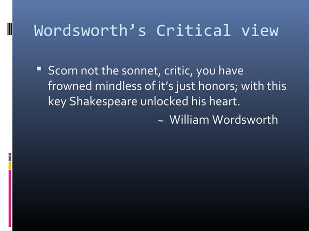 William Wordsworth as a literary critic | PPT