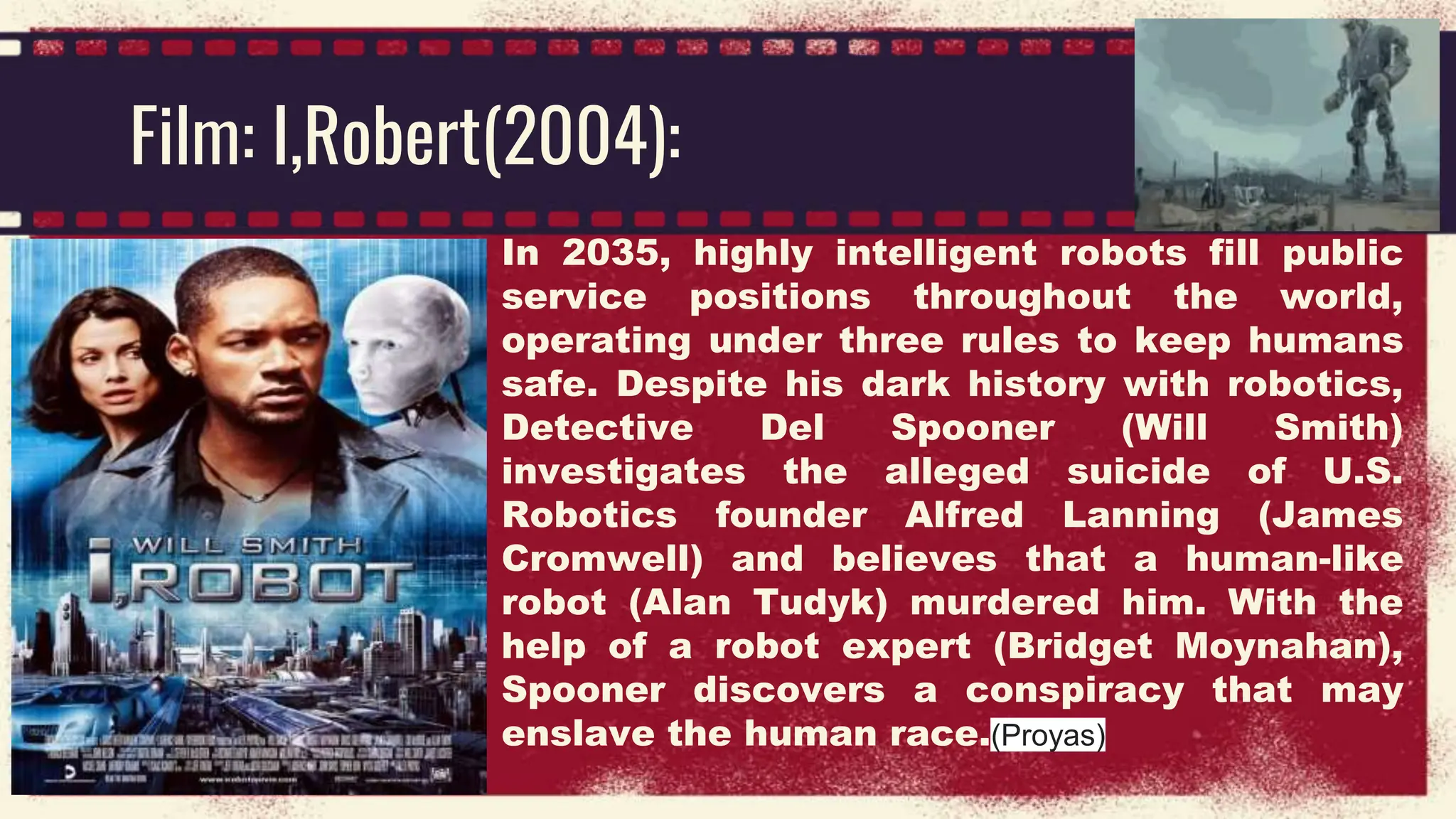 Comparison of "Frankenstein" and Science fiction Film "I Robot" .pptx