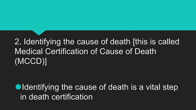 MCCD - Medical Certification of Cause of Death | PPTX
