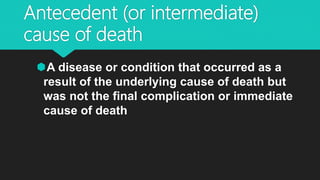 MCCD - Medical Certification of Cause of Death | PPTX