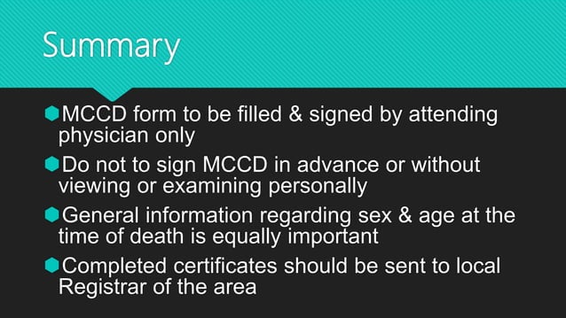 MCCD - Medical Certification of Cause of Death | PPTX