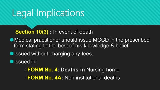 MCCD - Medical Certification of Cause of Death | PPTX