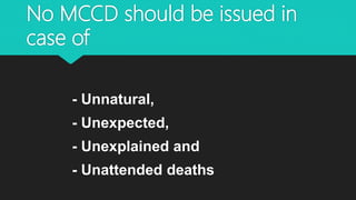 MCCD - Medical Certification of Cause of Death | PPTX