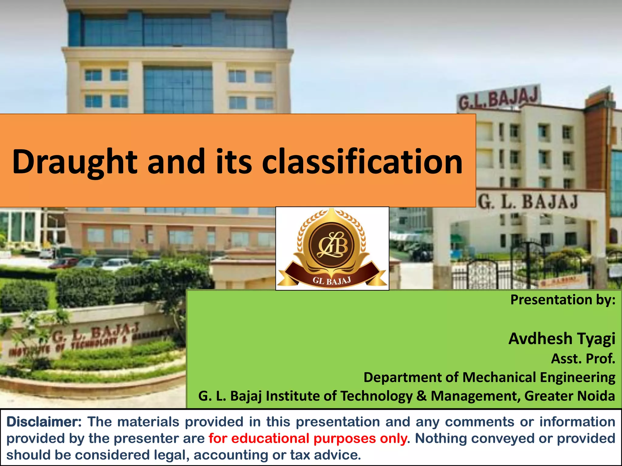Draught and its classification (notes) | PDF