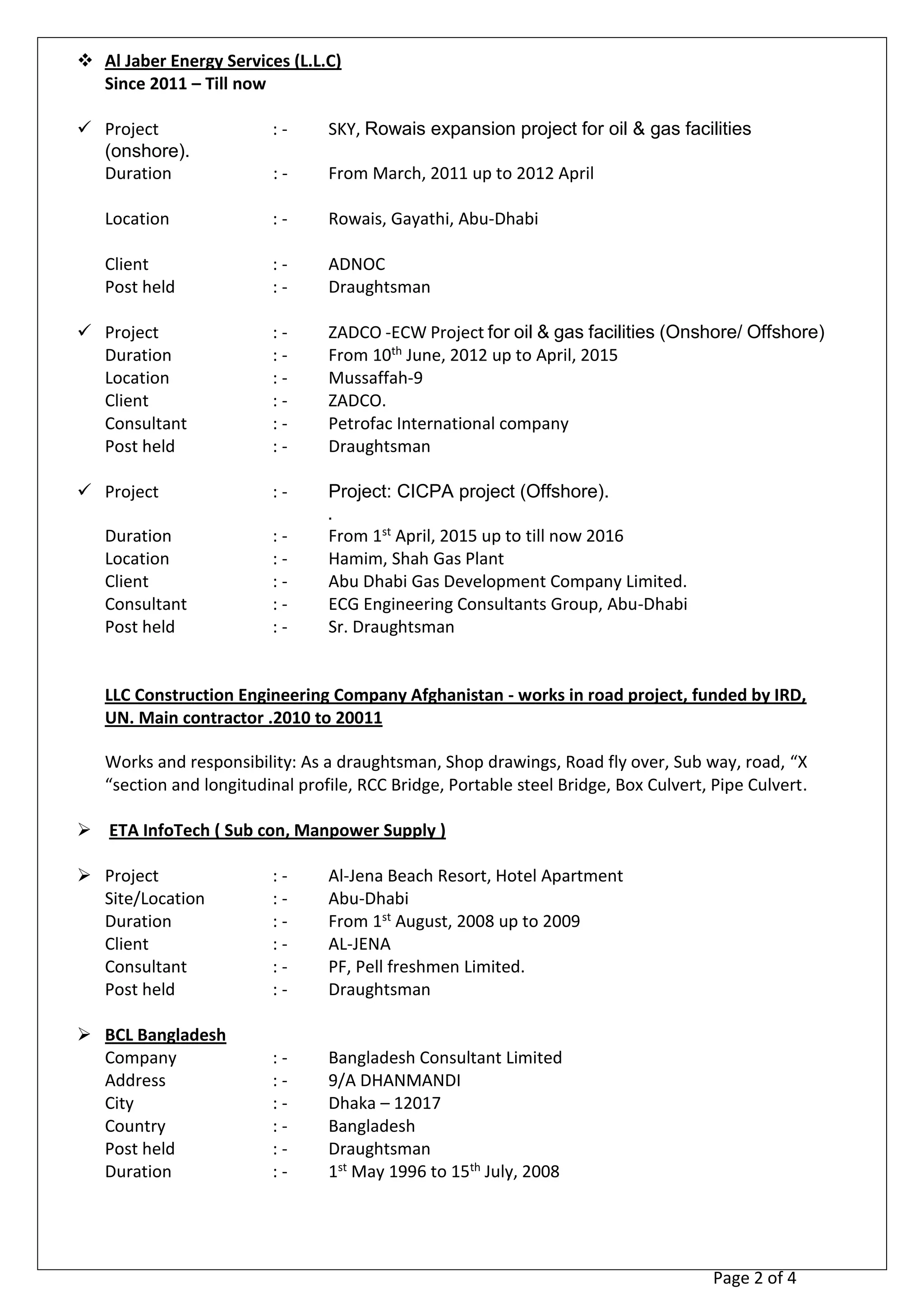 Draughtsman c v 2019 s.a mannan | PDF