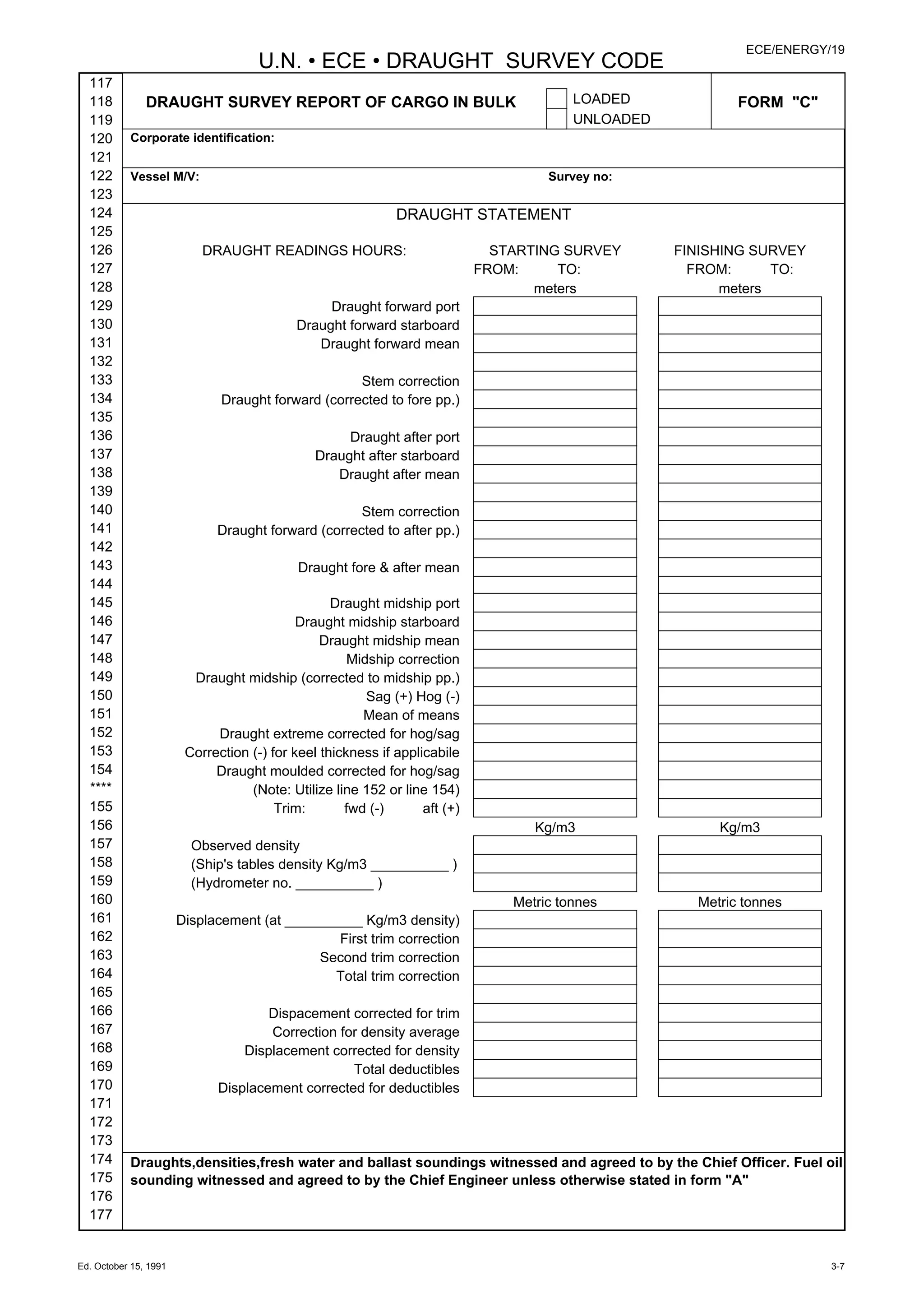 UNECE - Draught survey code | PDF