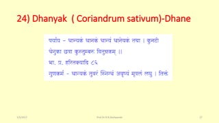 Dravyaguna schlok of herbs | PDF
