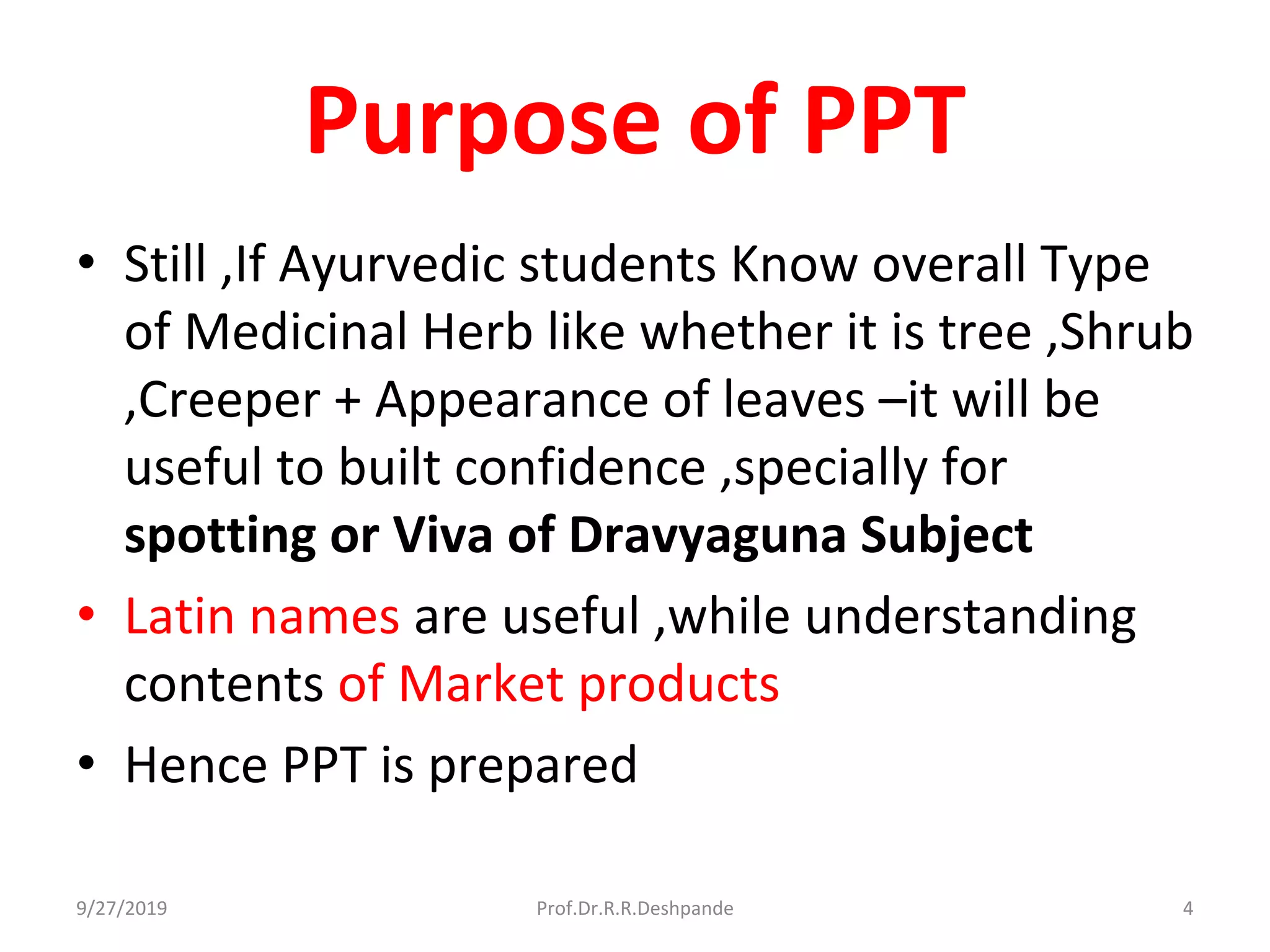 Dravyaguna vignyan ppt | PDF