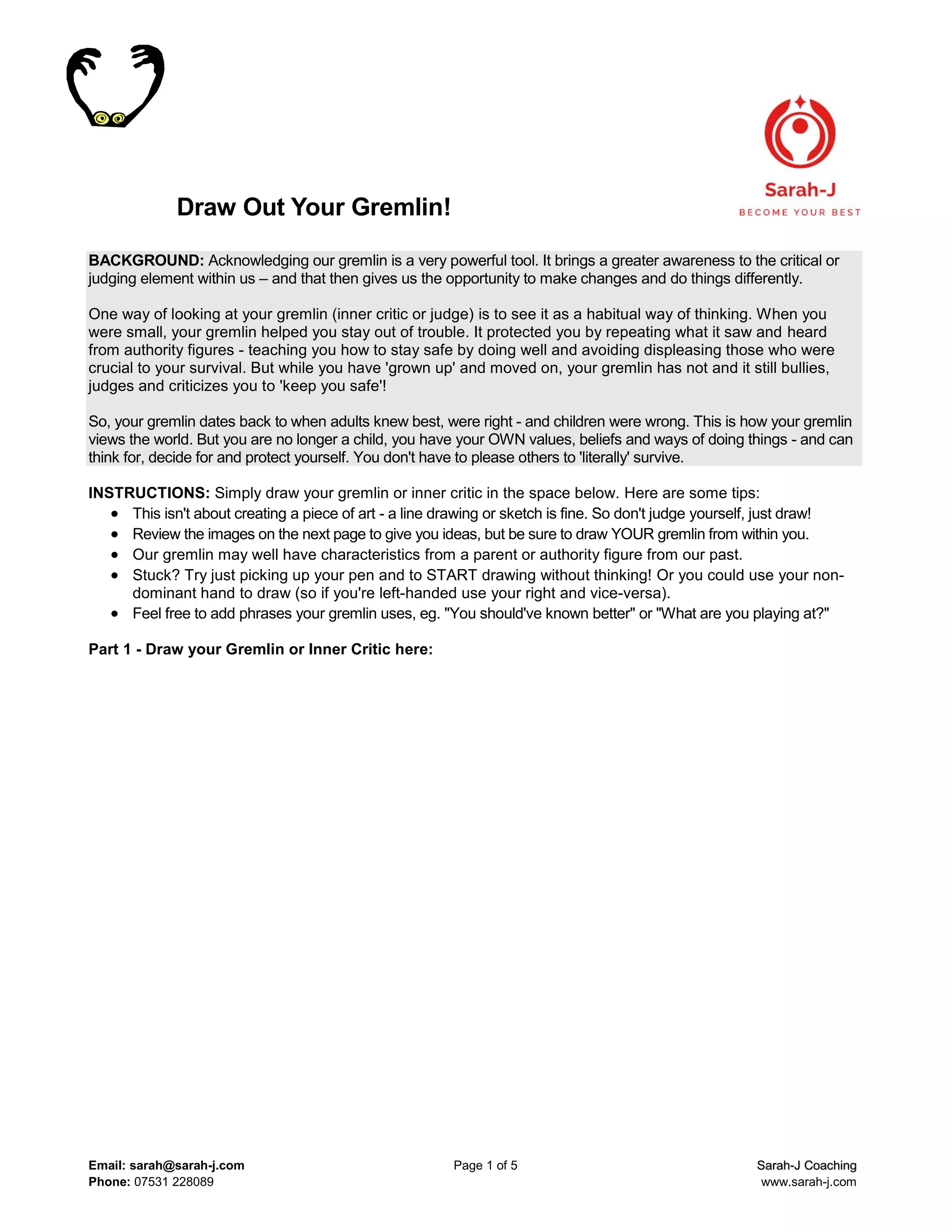 How to manage negative self chatter | PDF