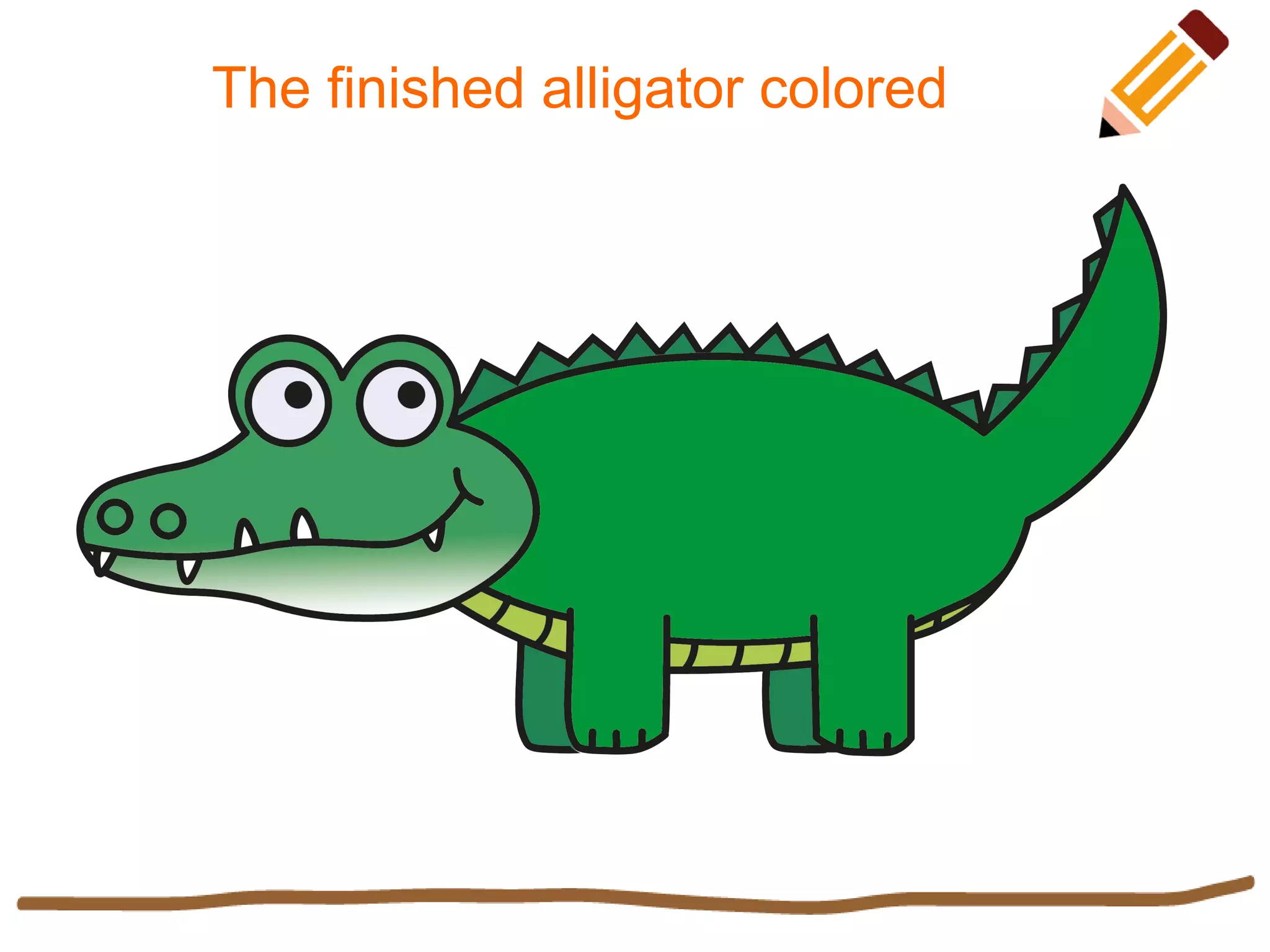 Drawing Tutorial - How To Draw A Cute Cartoon Alligator Step By Step | PPT