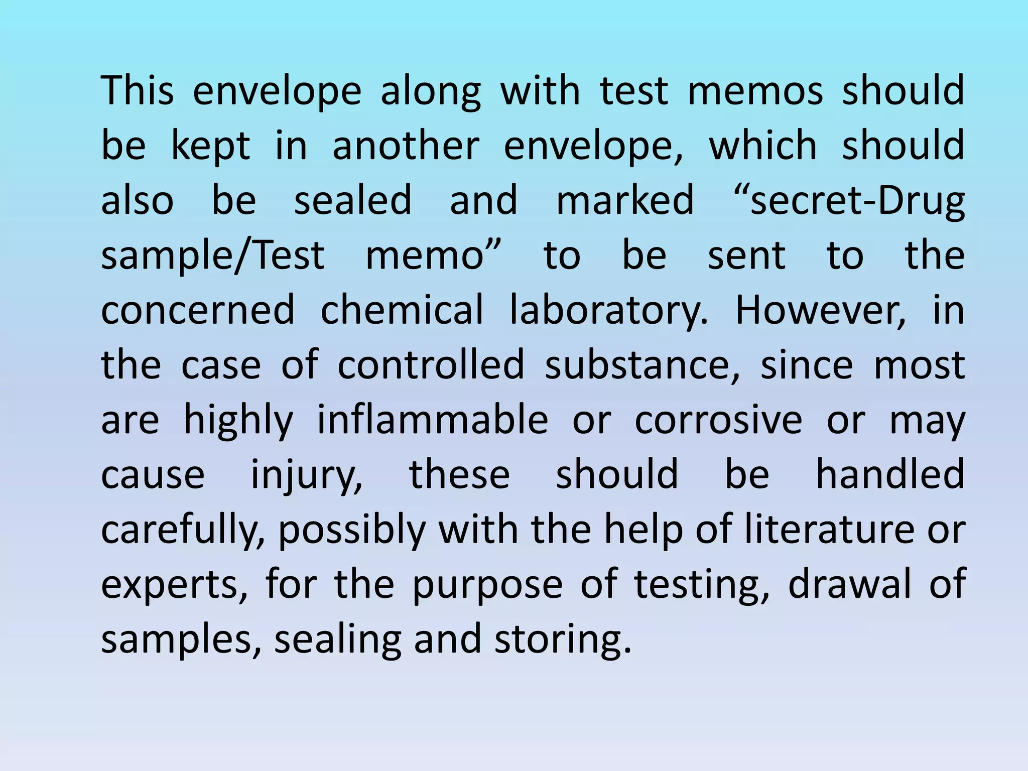 Drawal of samples, storage, disposal of narcotics drugs.ppt