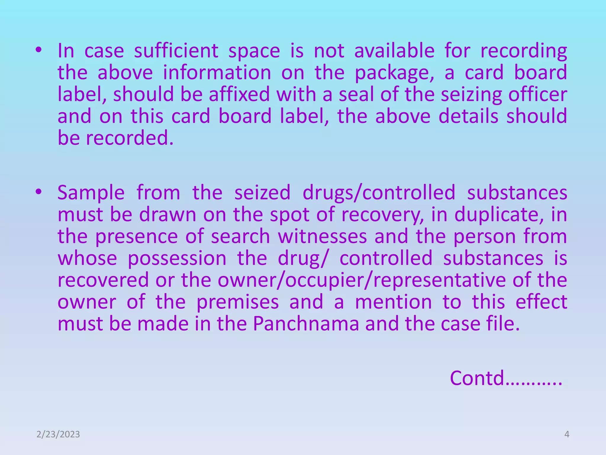 Drawal of samples, storage, disposal of narcotics drugs.ppt