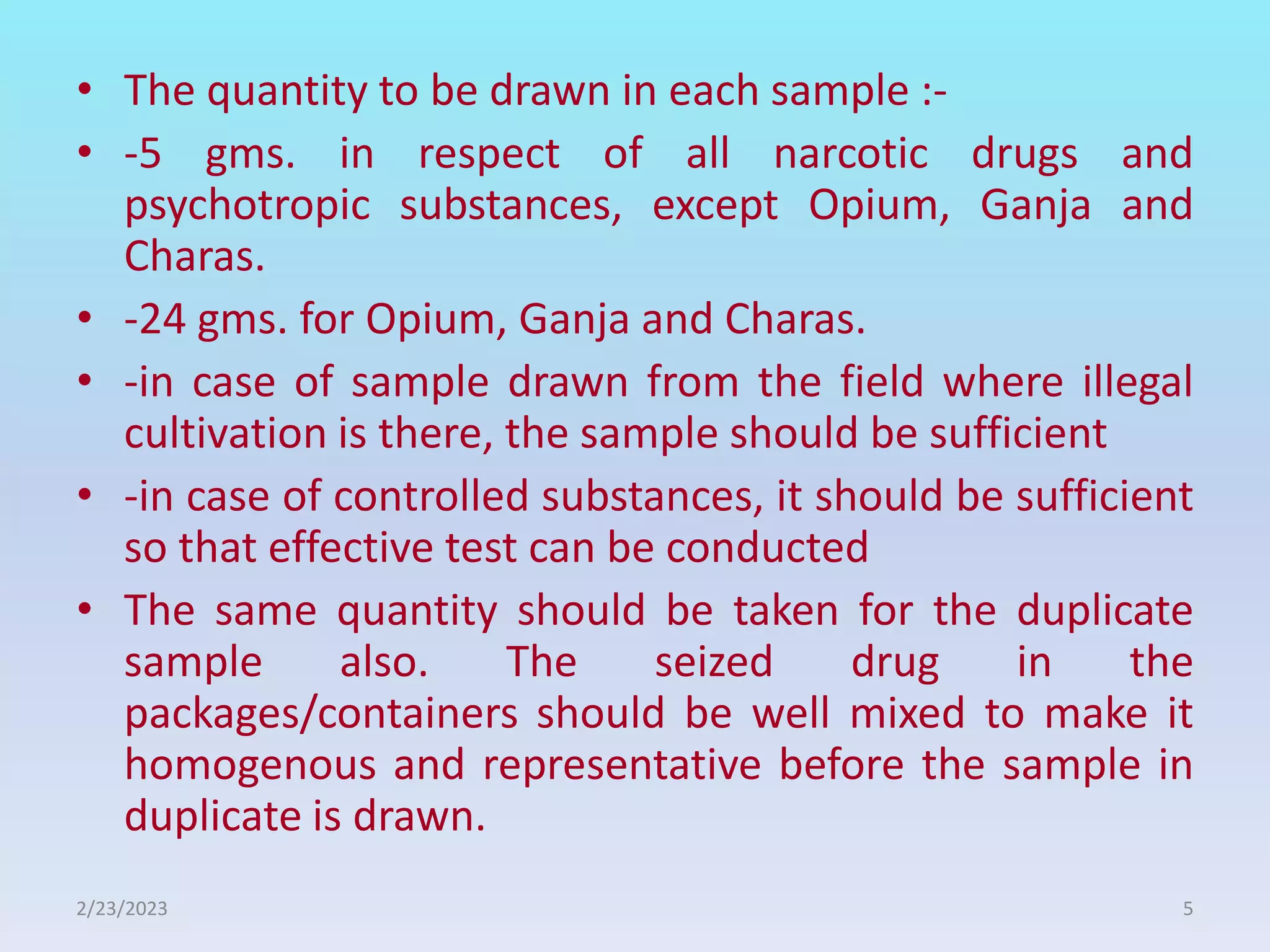 Drawal of samples, storage, disposal of narcotics drugs.ppt