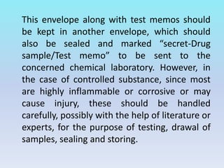 Drawal of samples, storage, disposal of narcotics drugs.ppt