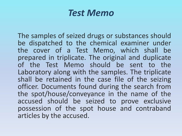 Drawal of samples, storage, disposal of narcotics drugs.ppt | Illegal ...