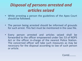 Drawal of samples, storage, disposal of narcotics drugs.ppt