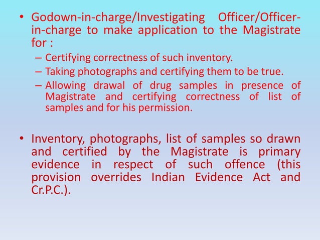 Drawal of samples, storage, disposal of narcotics drugs.ppt | Illegal ...