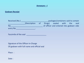 Drawal of samples, storage, disposal of narcotics drugs.ppt