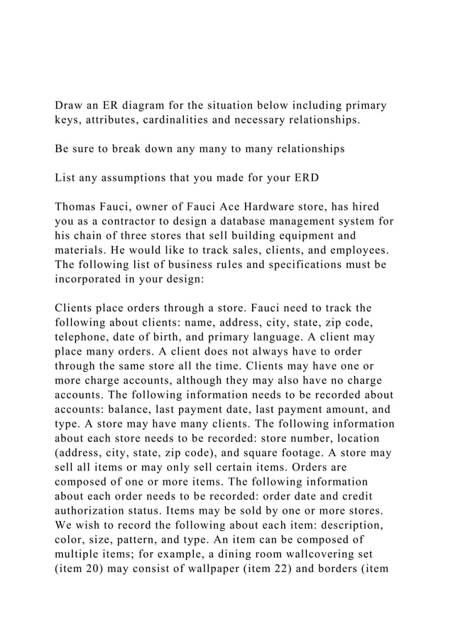 Draw An ER Diagram For The Situation Below Including Primary Key docx draw-an-er-diagram-for-the-situation-below-including-primary-key-docx