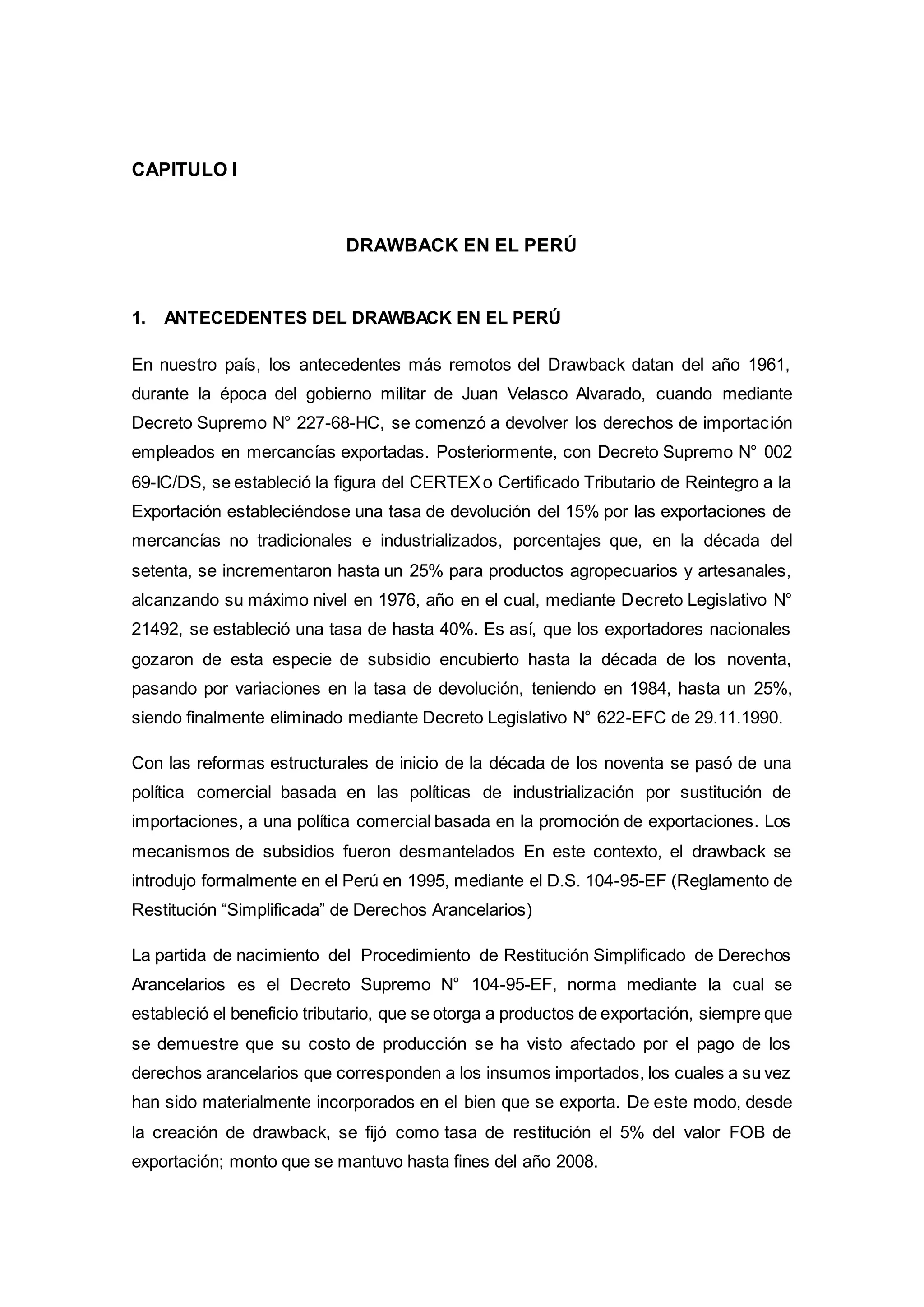 Drawback en el perú | PDF