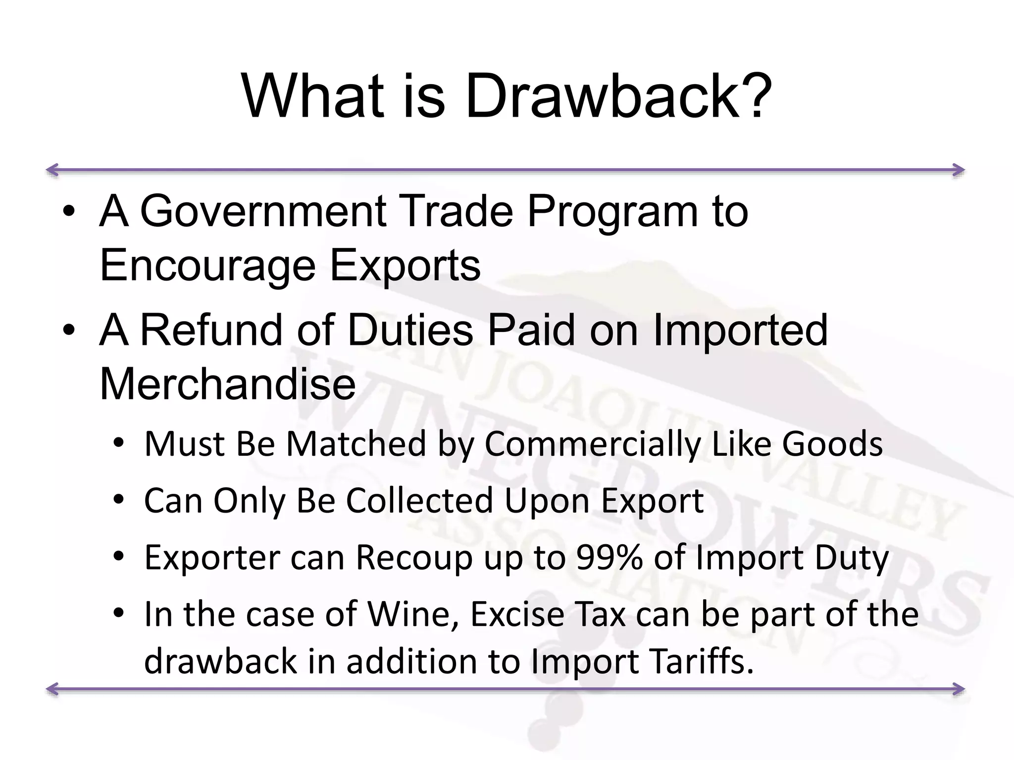 Duty Drawback, An Explanation - Vallis | PPTX