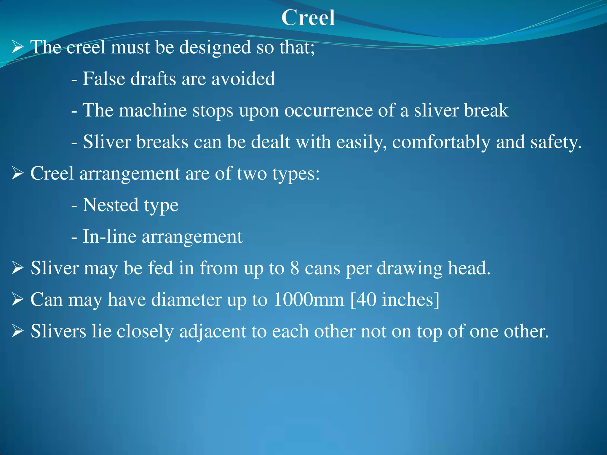 Yarn Manufacturing Process : Drawframe | PDF