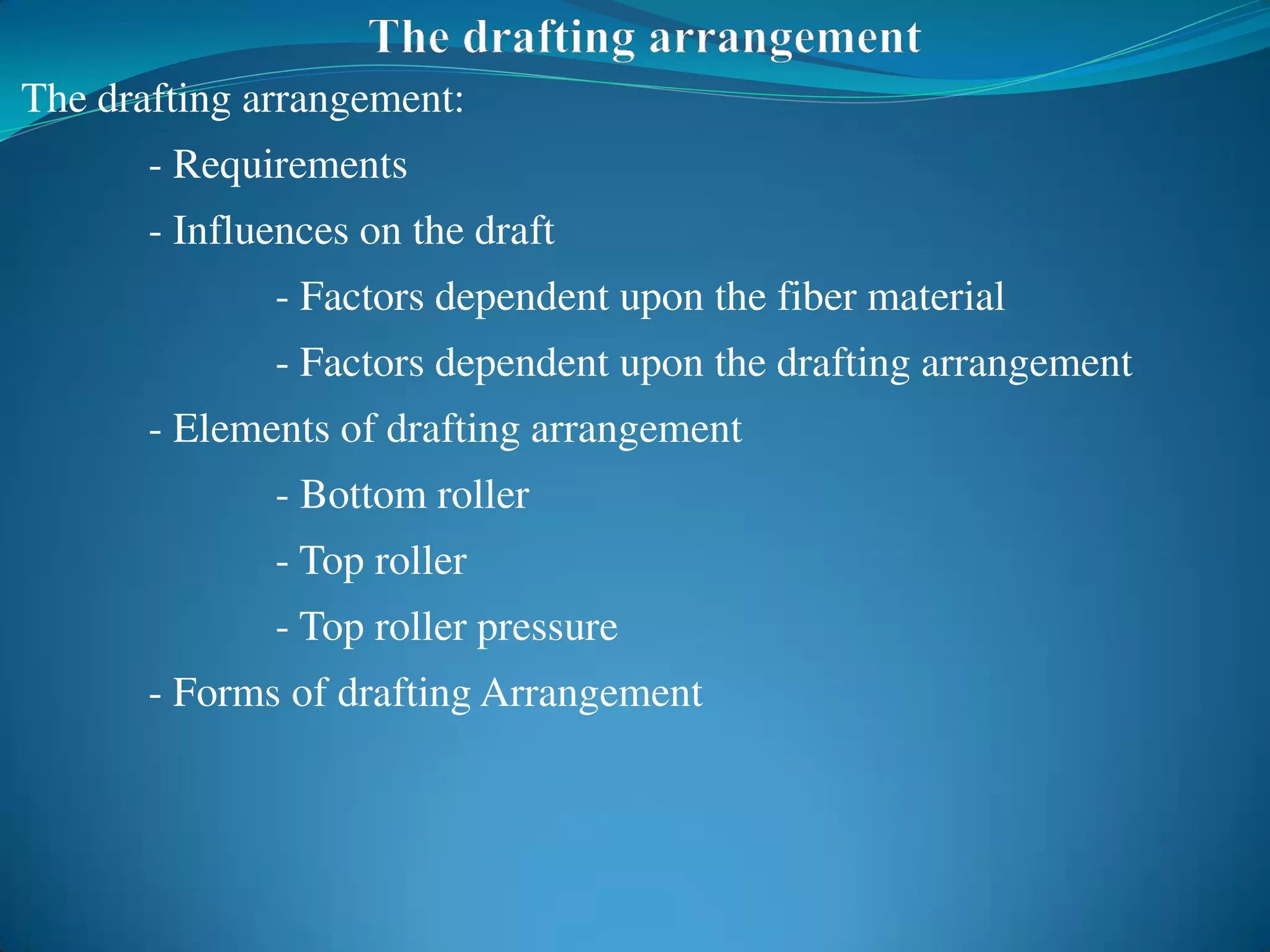 Yarn Manufacturing Process : Drawframe | PDF