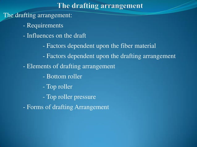 Yarn Manufacturing Process : Drawframe | PDF