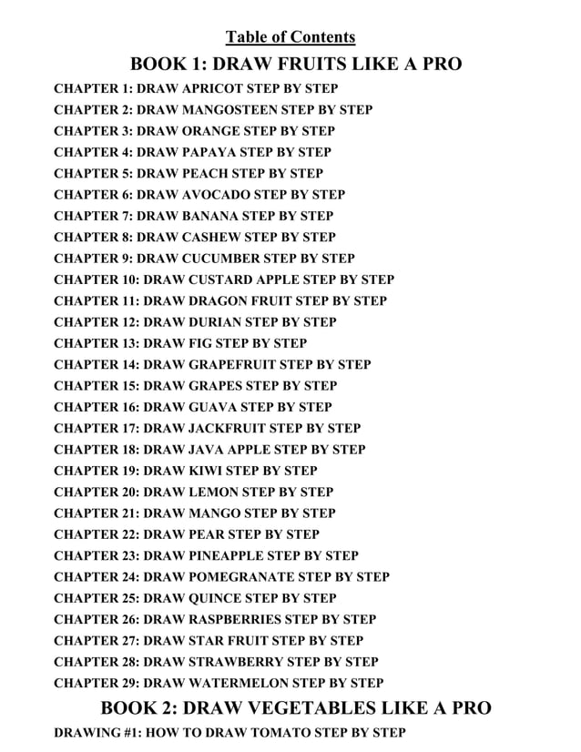 Draw Fruit And Vegetables Like A Pro: A Complete Guide To Drawing 56 ...