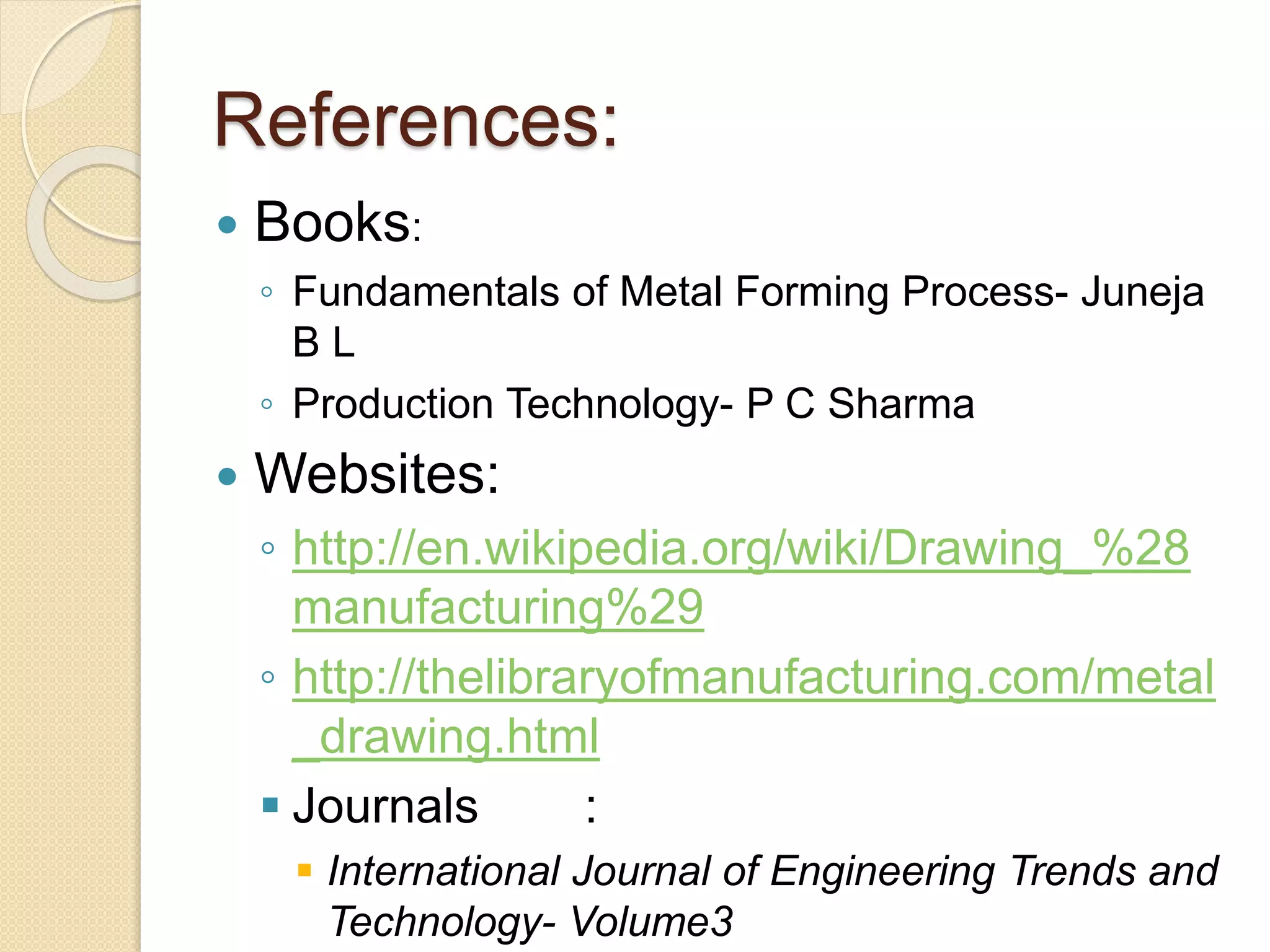 Drawing Processes in Manufacturing | PPTX